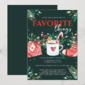 Christmas Green Festive Favorite Things Party Invitation | Zazzle