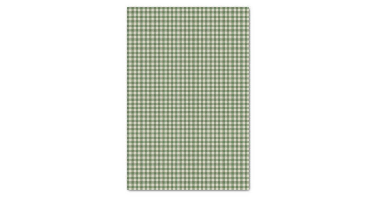 Christmas Green Gingham Check Gift Wrapping Tissue Paper | Zazzle