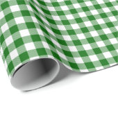Christmas Green Gingham Gingham Wrapping Paper | Zazzle