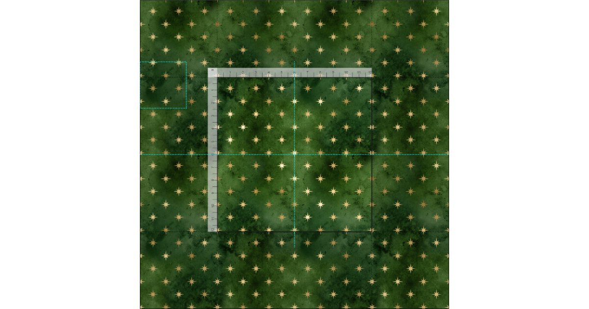 Christmas Green Gold Star Graphic Fabric | Zazzle