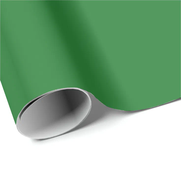 Christmas green minimalist elegant solid plain wrapping paper | Zazzle