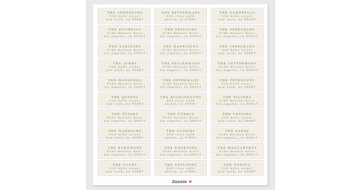 christmas green ombre individual name address sticker | Zazzle