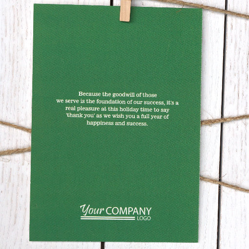 Christmas Green Snowflake Business Holiday Card | Zazzle