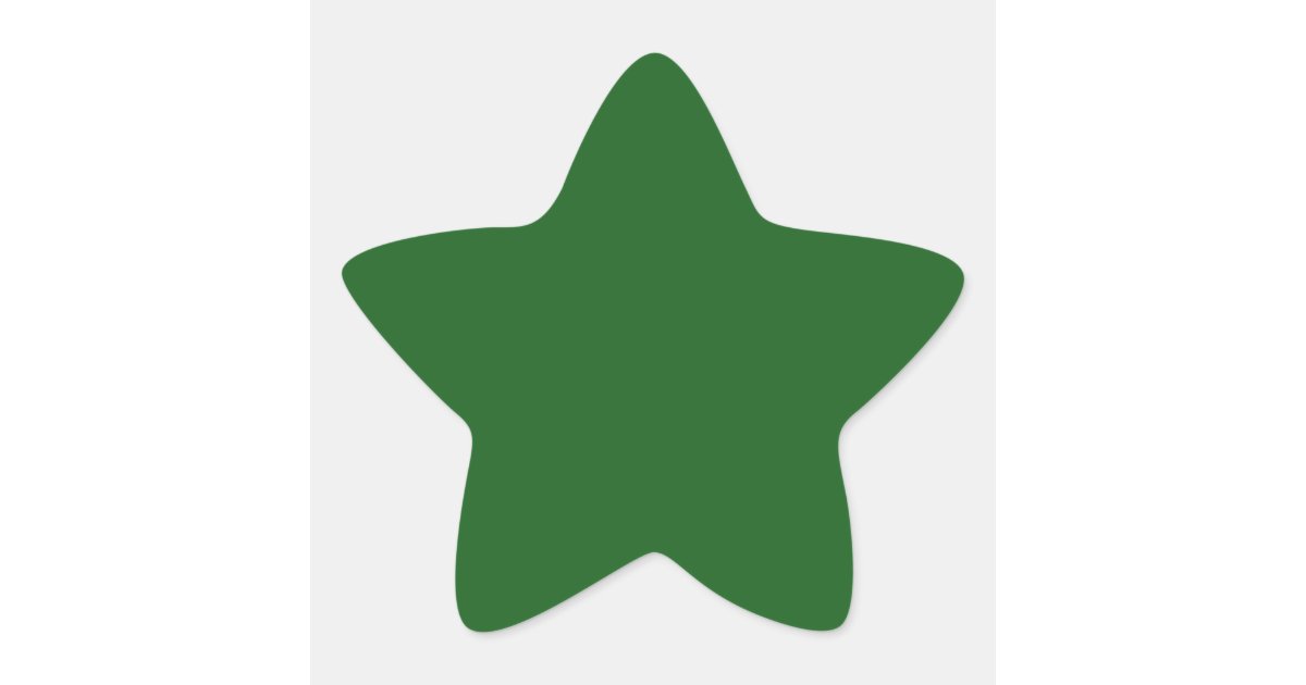 Christmas Green solid color Star Sticker | Zazzle