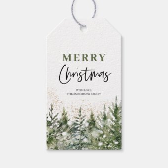 Christmas Green Tree | Merry Christmas Gift Tags | Zazzle
