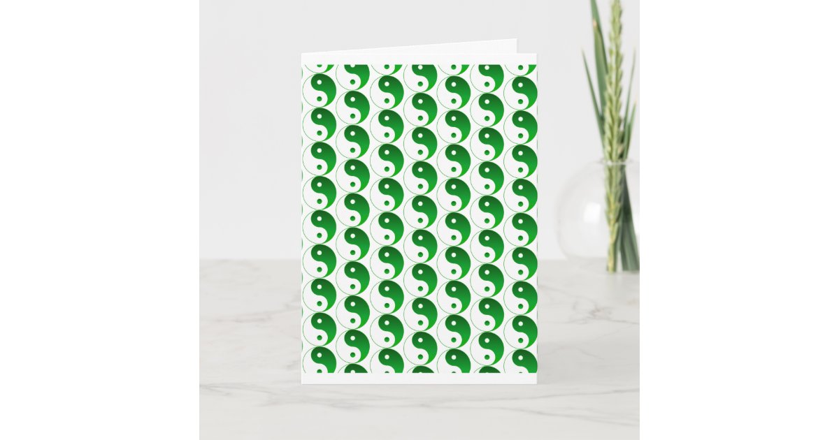 Christmas Green Yin & Yang Pattern Holiday Card | Zazzle