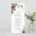 Christmas Greenery & Red Berries Wedding Menu | Zazzle