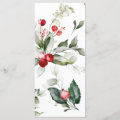 Christmas Greenery & Red Berries Wedding Menu | Zazzle