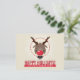 CHRISTMAS GREETING red nose reindeer rudolph gold Holiday Postcard | Zazzle
