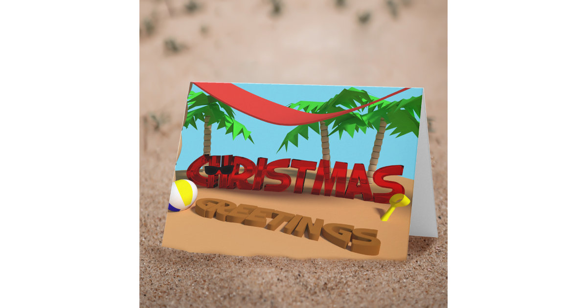 Christmas Greetings from the Beach Holiday Card | Zazzle