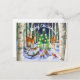 Christmas Greetings Gathering around a tree Holiday Postcard | Zazzle