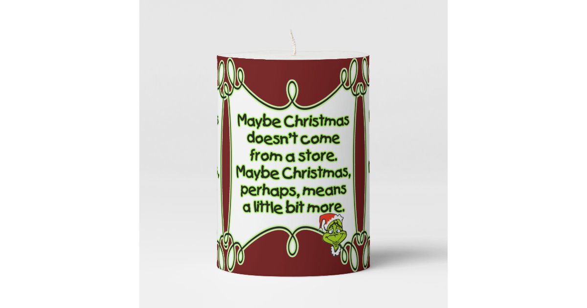 Christmas Grinch Pillar Candle | Zazzle
