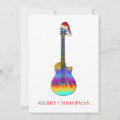 Christmas Guitar cool Psychedelic Holiday Card | Zazzle