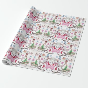Christmas Hand Painted Fairy Tale Wrapping Paper | Zazzle