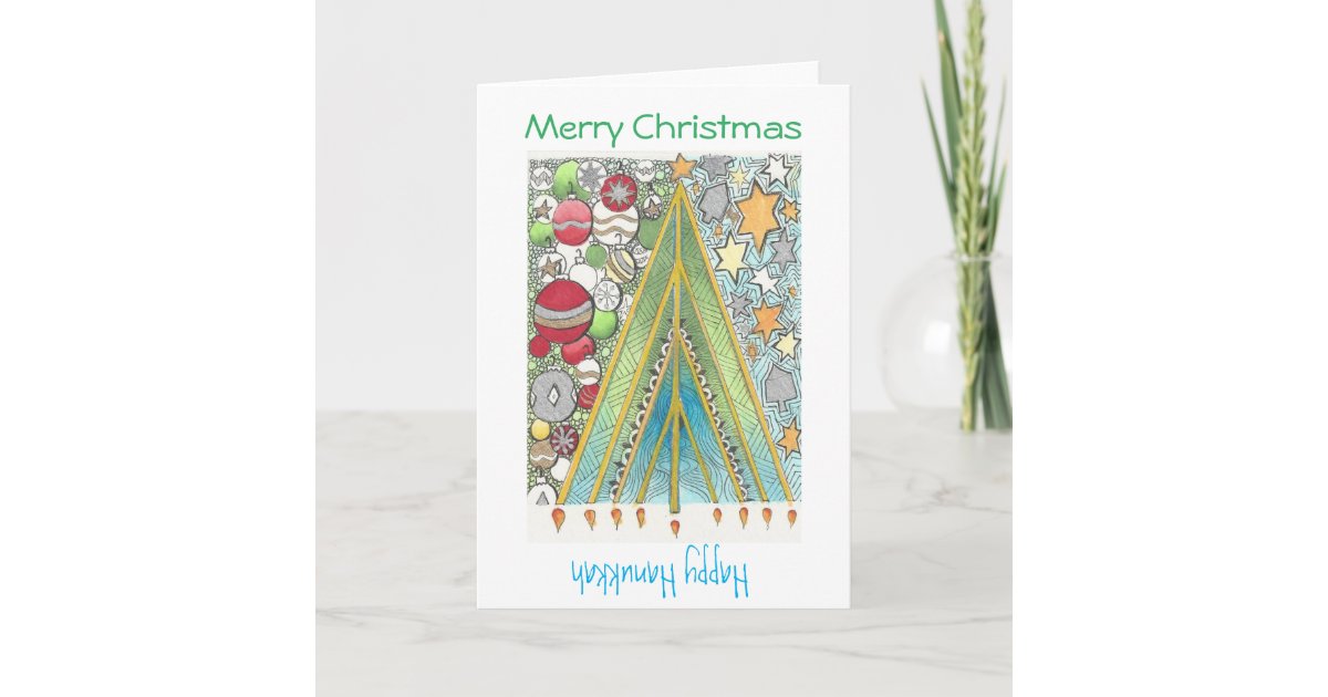Christmas / Hanukkah card (Christmas up) | Zazzle