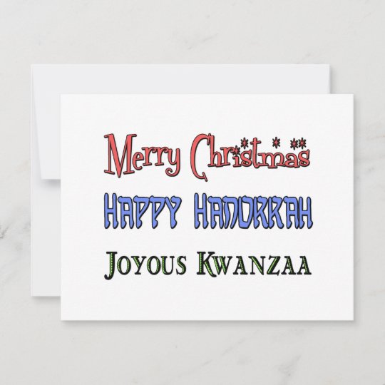 Christmas - Hanukkah - Kwanzaa Holiday Card | Zazzle.com