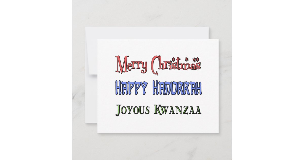Christmas - Hanukkah - Kwanzaa Holiday Card | Zazzle