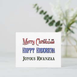 Christmas - Hanukkah - Kwanzaa Holiday Card | Zazzle