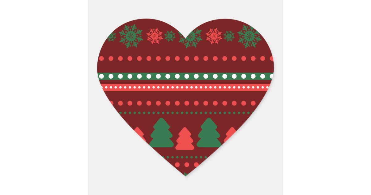 Christmas Heart Sticker | Zazzle