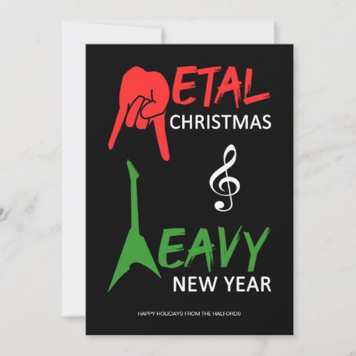 Christmas Heavy Metal Guitar Rock Holiday Card | Zazzle
