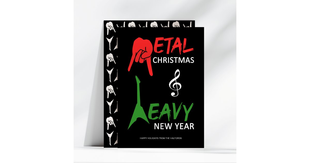 Christmas Heavy Metal Guitar Rock Holiday Card | Zazzle