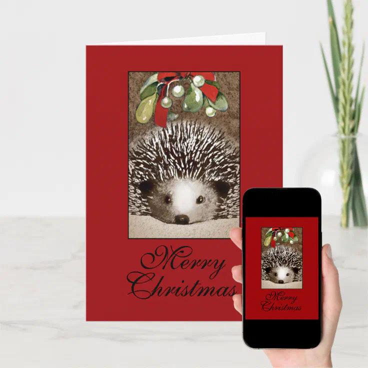 Christmas Hedgehog Card | Zazzle