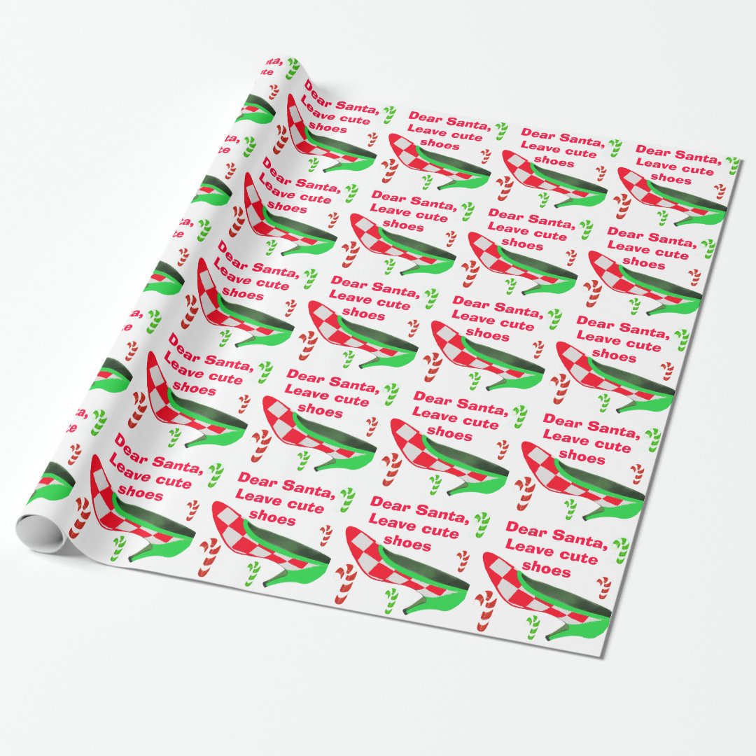 Christmas High Heel Shoe Wrapping Paper | Zazzle