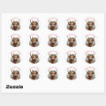 Christmas Highlander Cow Cute Classic Round Sticker | Zazzle