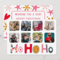 Christmas Ho Ho Ho 8 photo Colorful Holiday Card | Zazzle