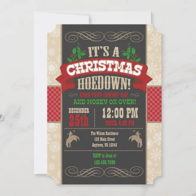 Christmas Hoedown Party Invitation | Zazzle