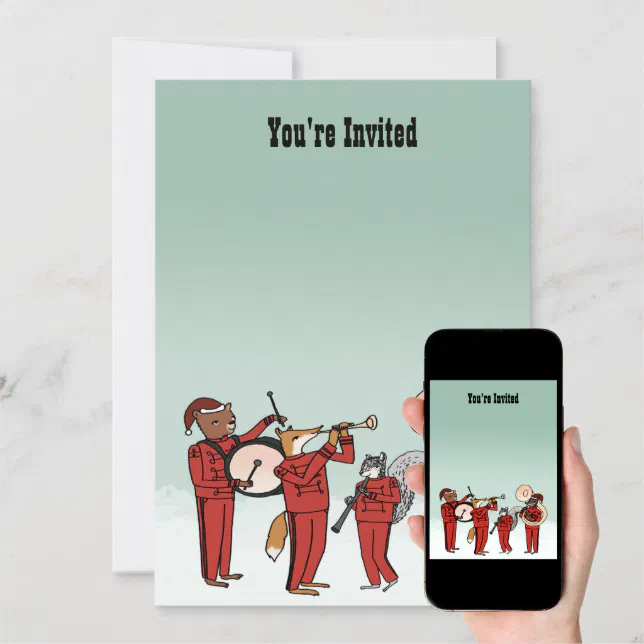 Christmas Holiday Band Invitation | Zazzle