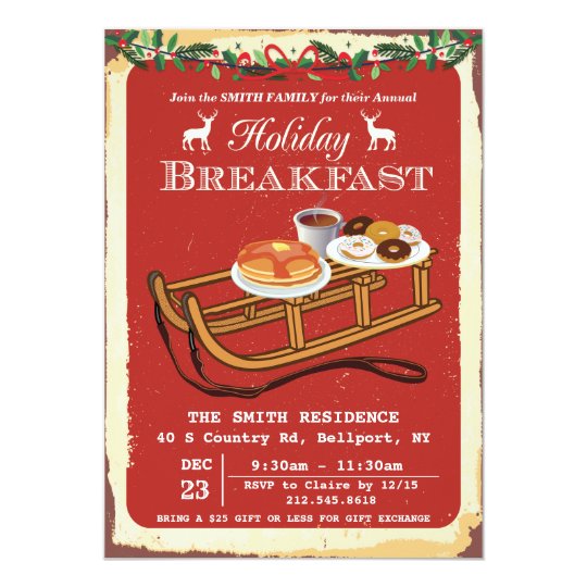 Christmas Holiday Breakfast Invitation Zazzle christmas-holiday-breakfast-invitation-zazzle