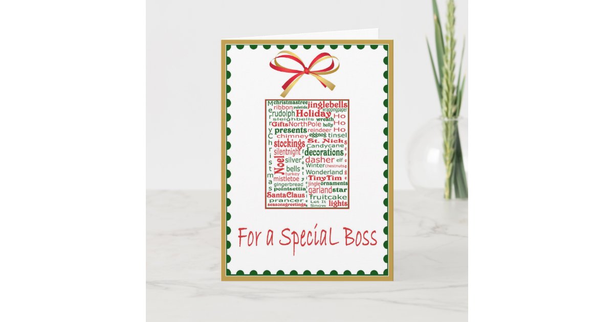 Christmas/Holiday Card for Boss | Zazzle
