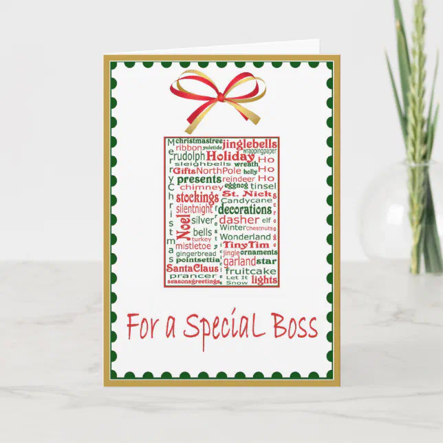 Christmas/Holiday Card for Boss | Zazzle