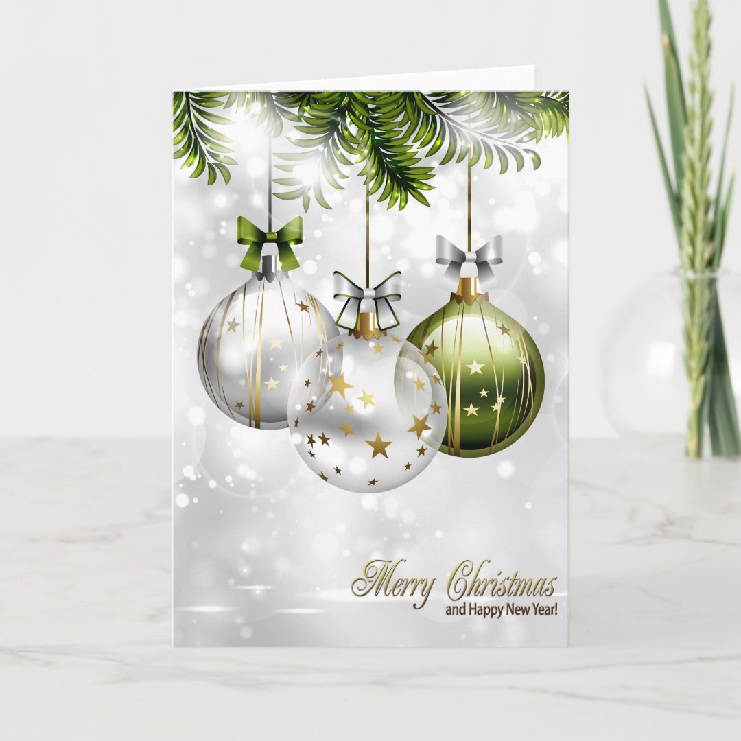 Christmas Holiday Card - Pretty Ornaments | Zazzle