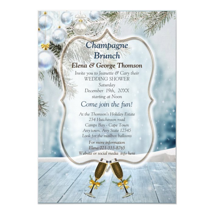 Christmas Holiday Champagne Brunch Invitation | Zazzle.com