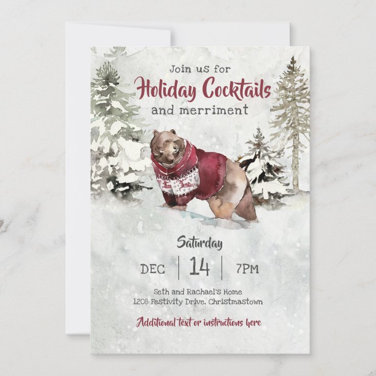 Christmas Holiday Cocktail Party Invitation | Zazzle