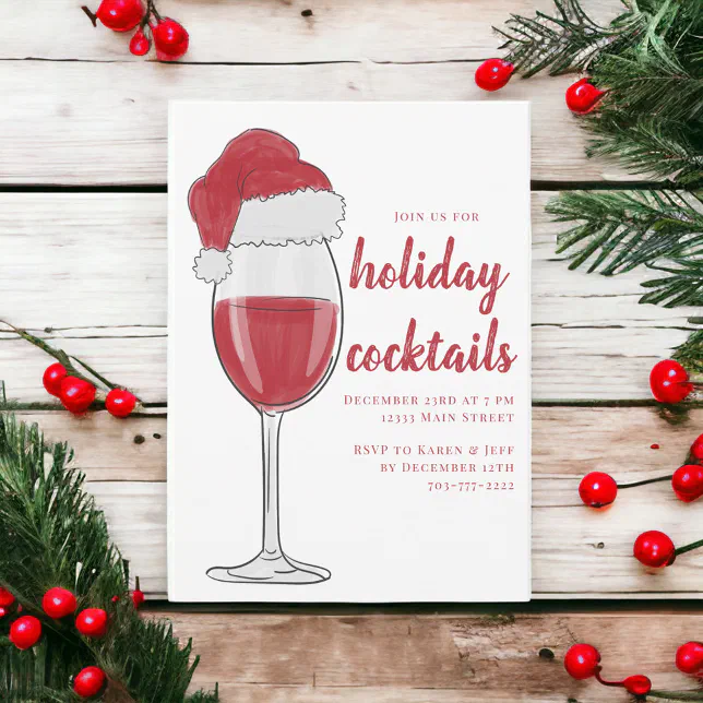 Christmas Holiday Cocktail Party Invitation | Zazzle