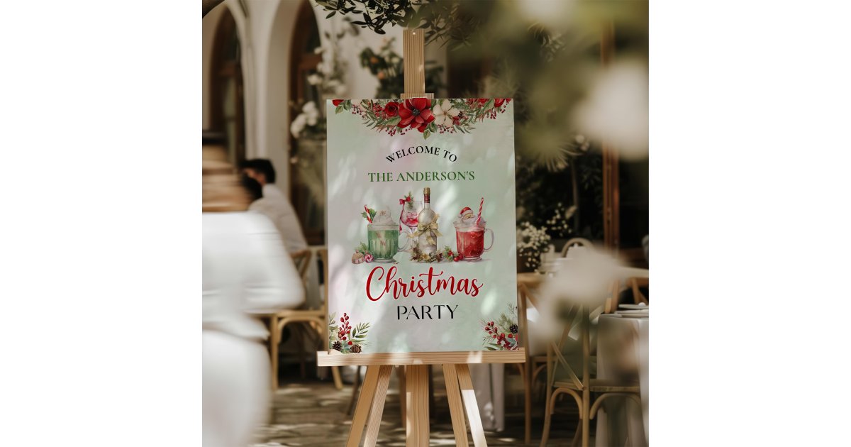 Christmas Holiday Cocktail Party Welcome Sign | Zazzle