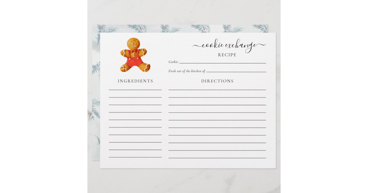 Christmas Holiday Cookie Swap Recipe Letterhead | Zazzle