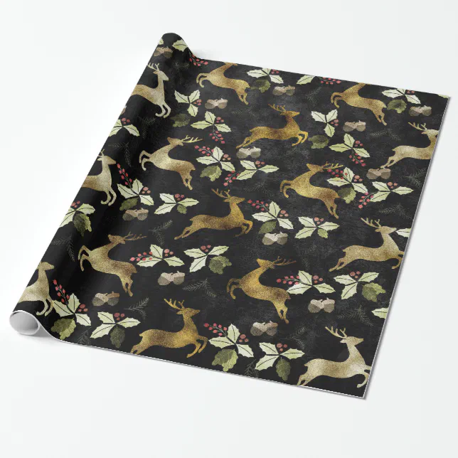 Christmas Holiday - Deer & Mistletoe Wrapping Paper | Zazzle