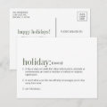 Christmas Holiday Definition Holiday Postcard | Zazzle
