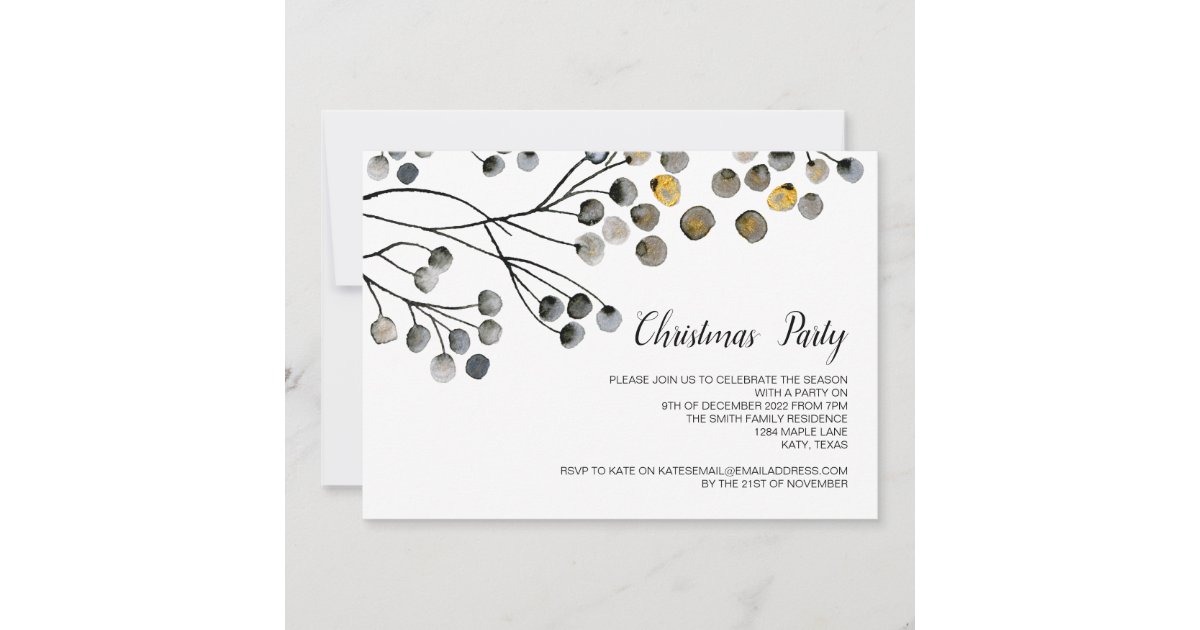 Christmas Holiday Elegant Party Winter Celebration Invitation | Zazzle