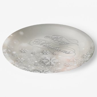 Christmas Holiday Elegant Snowflake Plate | Zazzle