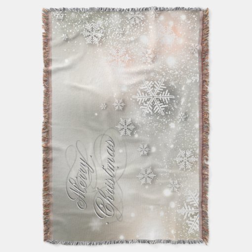 Christmas Holiday Elegant Snowflake Throw Blanket | Zazzle