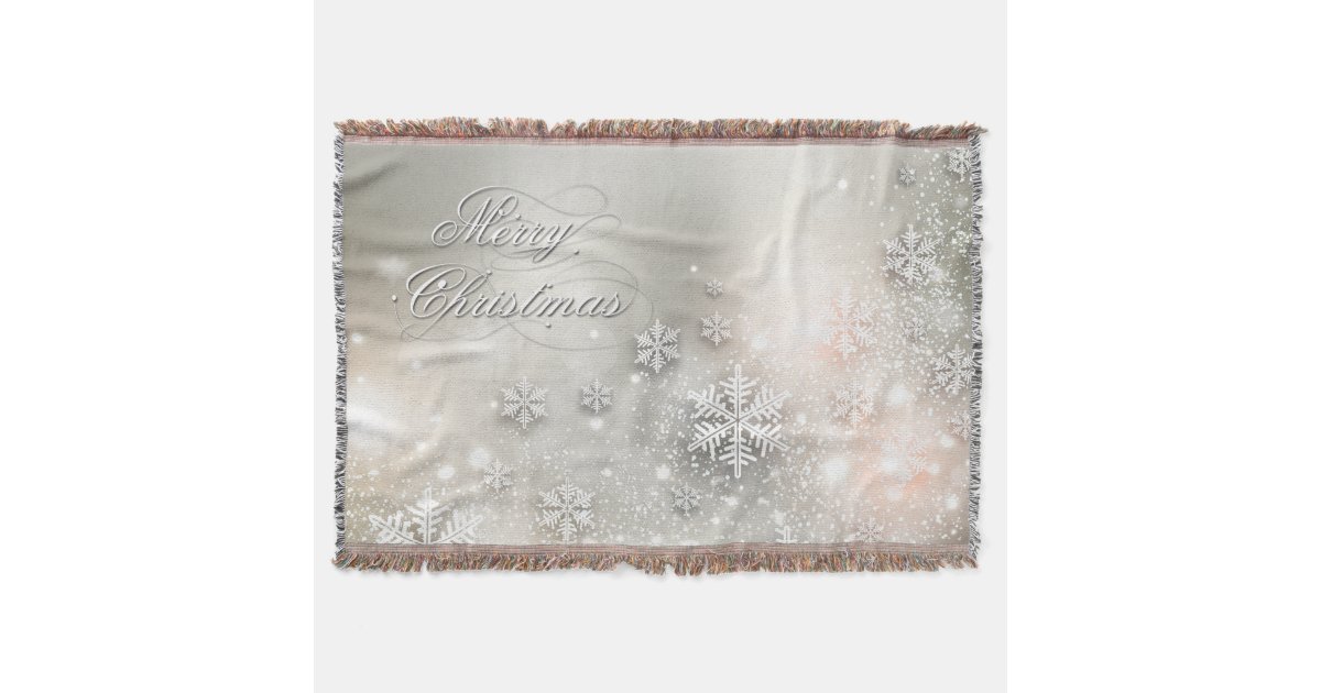 Christmas Holiday Elegant Snowflake Throw Blanket | Zazzle