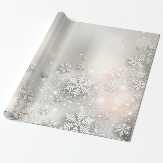 Christmas Holiday Elegant Snowflake Wrapping Paper | Zazzle.com