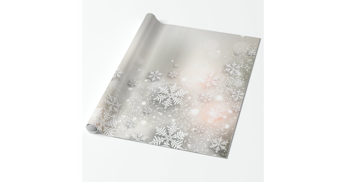 Christmas Holiday Elegant Snowflake Wrapping Paper | Zazzle