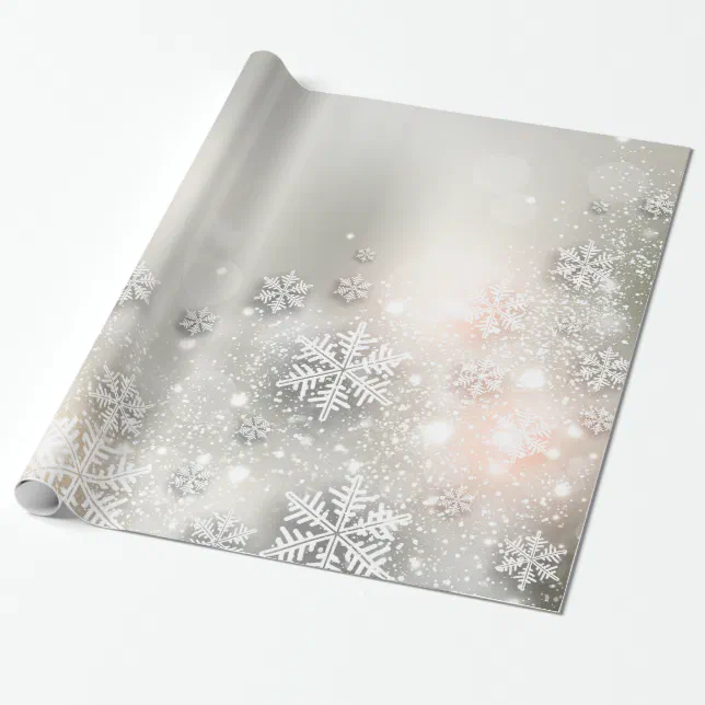 Christmas Holiday Elegant Snowflake Wrapping Paper | Zazzle