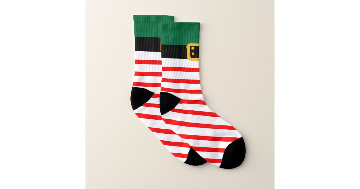 Christmas Holiday Elf All-Over-Print Socks | Zazzle